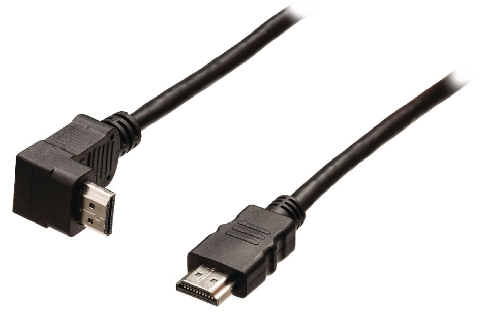 Sort 3m HDMI Kabel med High Speed & 270° Vinklet Stik